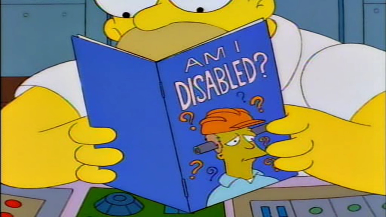Am I Disabled? book from Simpsons – Between Two Rocks
